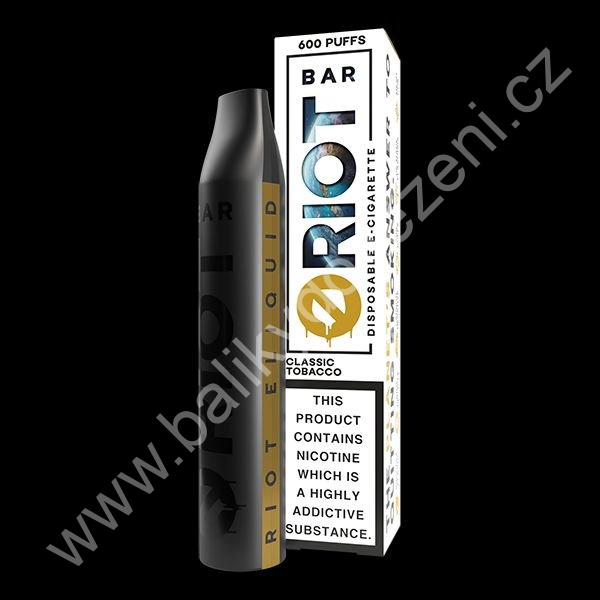 Jednorázová e-cigareta RIOT BAR CLASSIC TOBACCO 20 MG Balíky do vězení ...